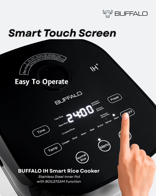 Buffalo IH Smart Stainless Steel Rice Cooker | Buffalo Cookware